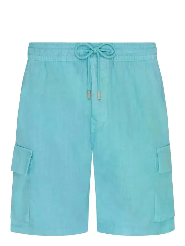 Vilebrequin Linen Cargo Bermuda Shorts - Blue