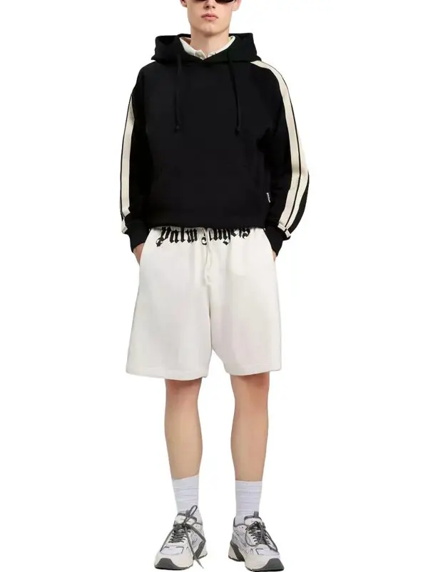 Palm Angels Curved-logo Track Hoodie - Black