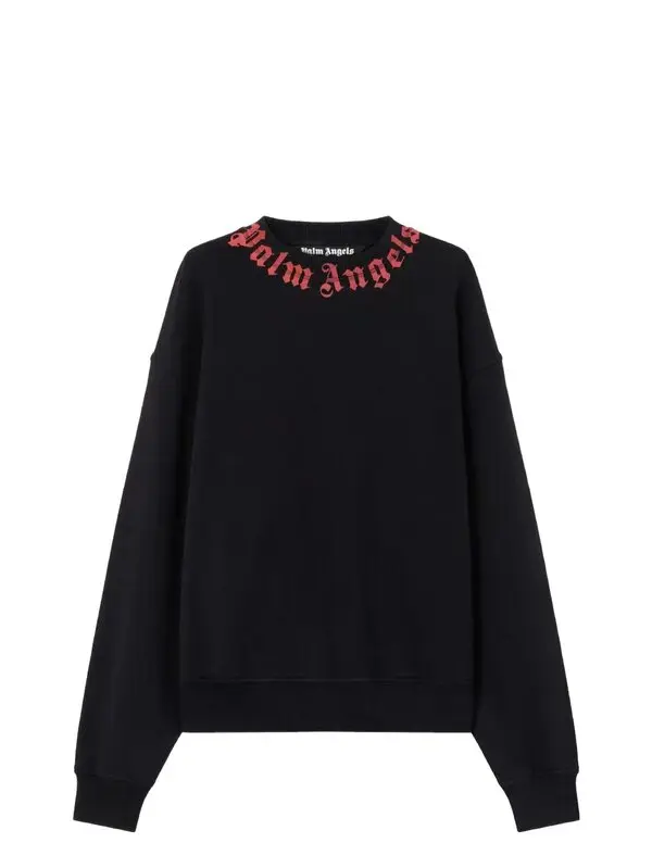 Palm Angels Logo Neck Sweatshirt - Black