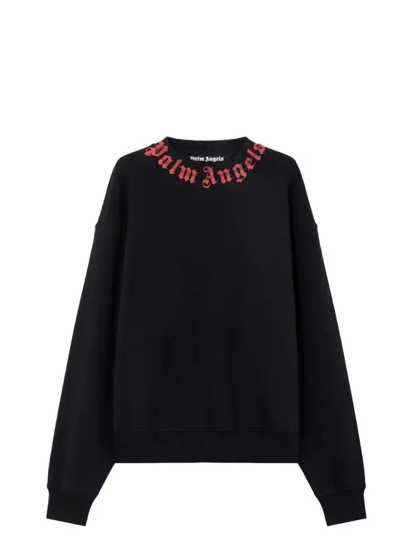 Palm Angels Logo Neck Sweatshirt - Black