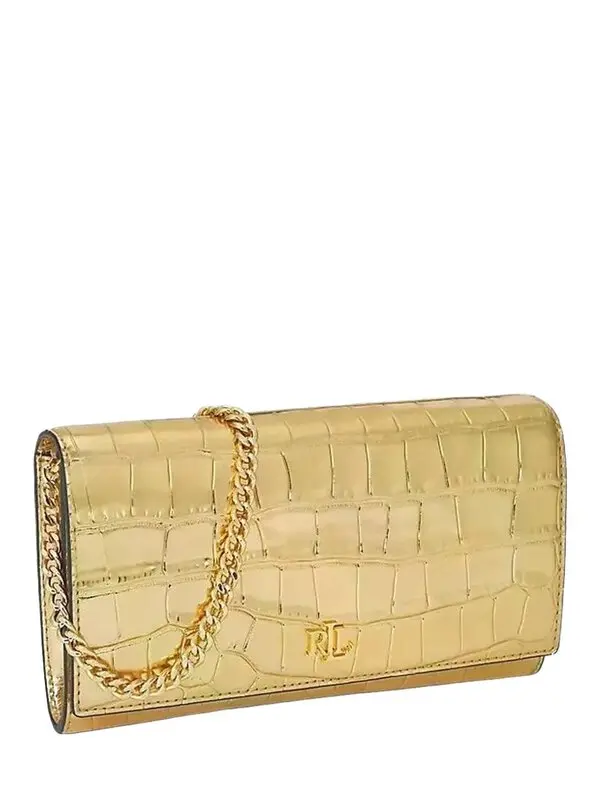 Ralph Lauren Embossed Logo Clutch - Gold