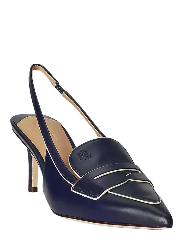 Ralph Lauren Pointed Penny-detail Pumps - Blue