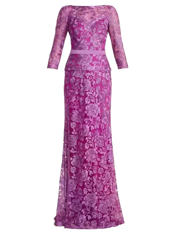Tadashi Shoji Floral Lace Dress - Pink