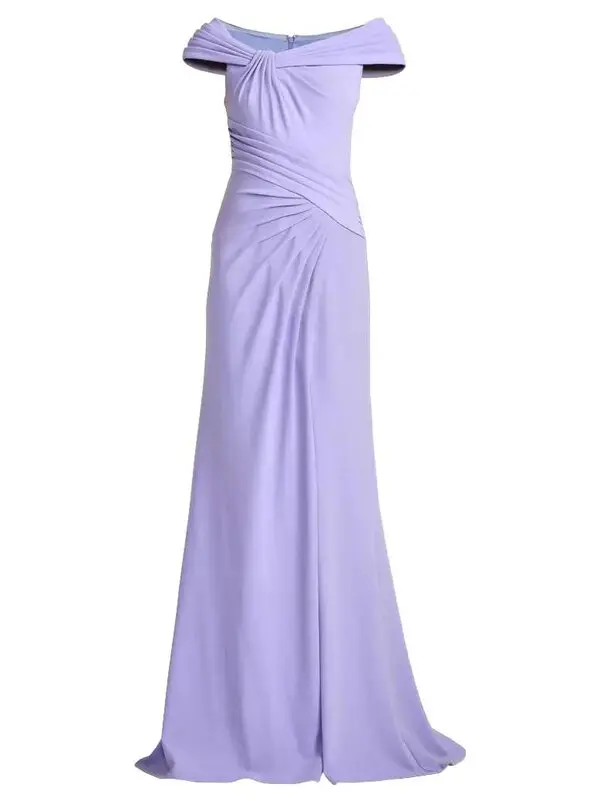 Tadashi Shoji Off-shoulder Split Hem Gown - Purple