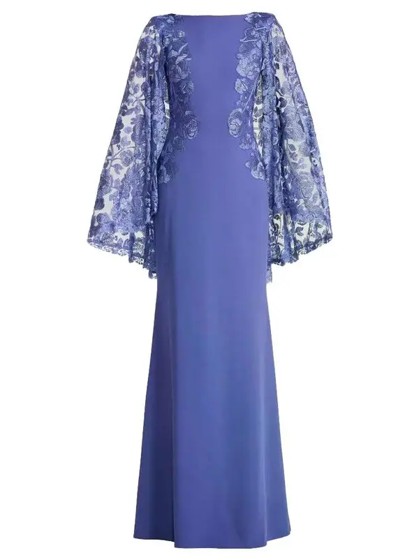 Tadashi Shoji Floral Cape Floor-length Dress - Purple