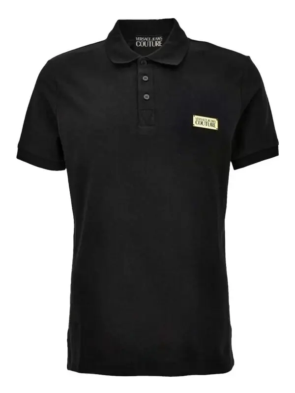 Versace Buttoned Polo Shirt - Black