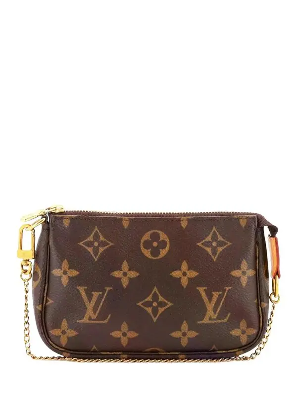 LOUIS VUITTON Pochette Accessoires Monogram Canvas Mini Clutch - Brown