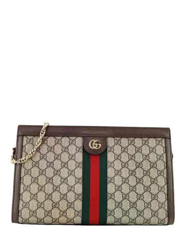 Gucci Ophidia Chain Gg Coated Canvas Medium Shoulder Bag - Brown