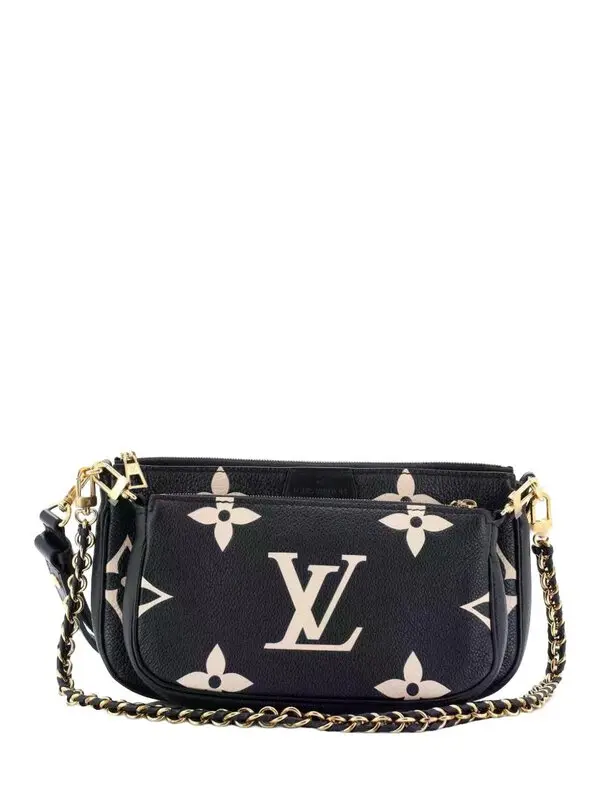 LOUIS VUITTON Multi Pochette Accessoires Bicolor Monogram Empreinte Giant Crossbody Bag - Black