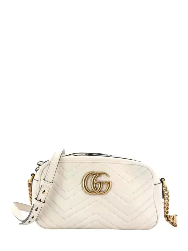Gucci Gg Marmont Monochrome Small Shoulder Bag - White