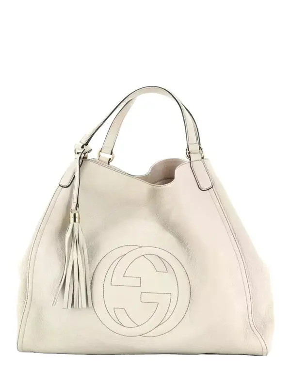Gucci Soho Large Leather Shoulder Bag - White