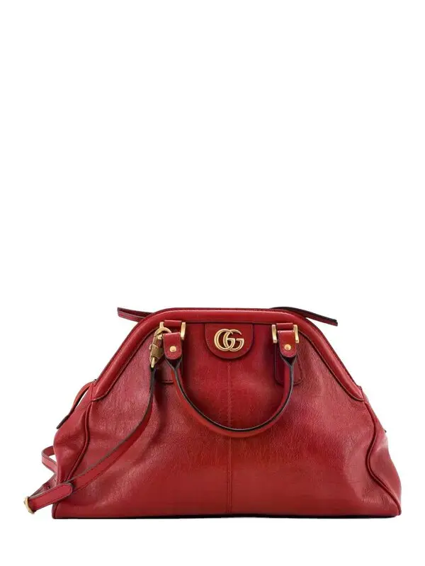 Gucci Top Handle Leather Satchel - Red