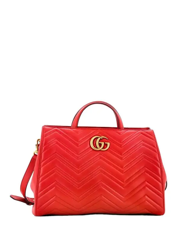 Gucci Gg Marmont Matelasse Leather Medium Tote Bag - Red