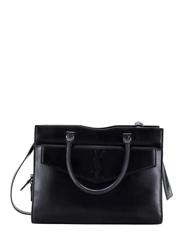 Saint Laurent Uptown Leather Medium Tote - Black