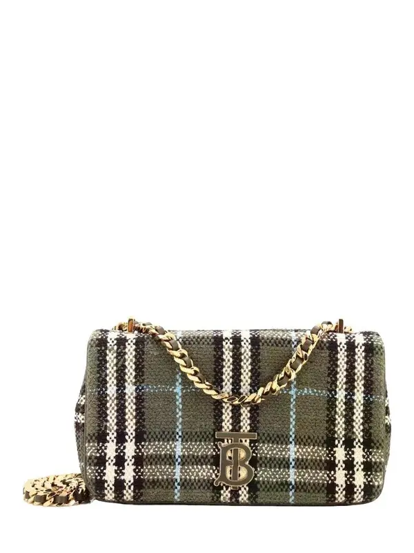 Burberry Lola Vintage Check Tweed Shoulder Bag - Green