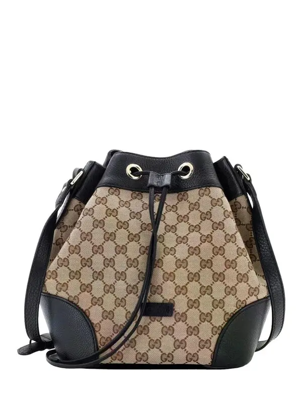 Gucci Gg Canvas Medium Bucket Bag - Black