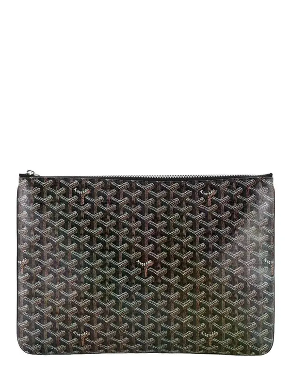 Goyard Senat Zip Coated Canvas Gm Pouch - Black