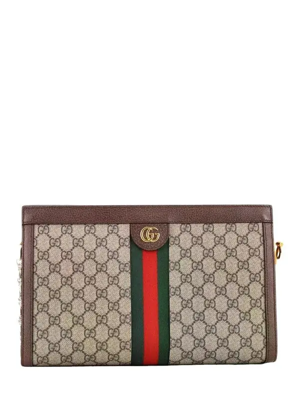 Gucci Ophidia Chain Gg Coated Canvas Medium Shoulder Bag - Brown