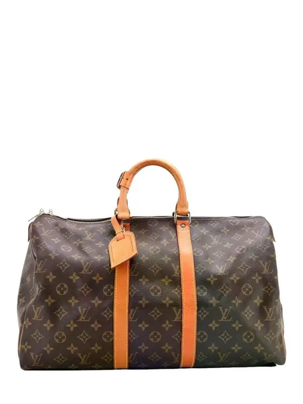 LOUIS VUITTON Keepall Monogram Canvas 45 Satchel - Brown