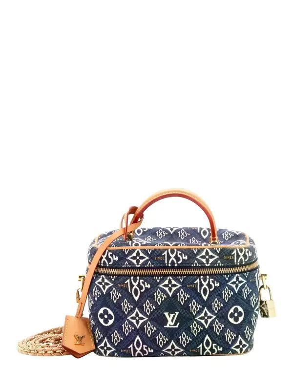 LOUIS VUITTON Vanity Handbag Limited Edition Since 1854 Monogram Jacquard Pm Satchel - Blue