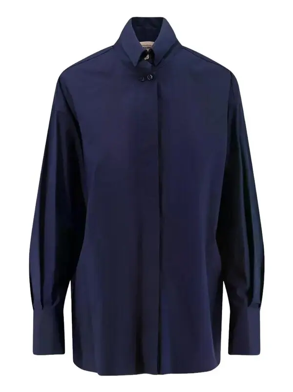 SEMICOUTURE Cut-out Button Shirt - Blue