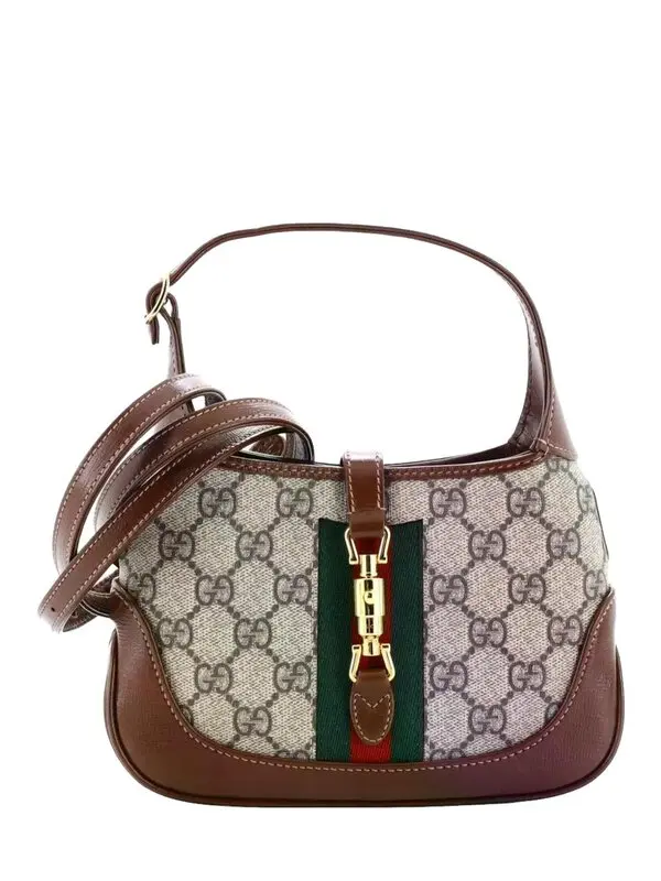 Gucci Jackie 1961 Gg Coated Canvas Mini Hobo Bag - Brown