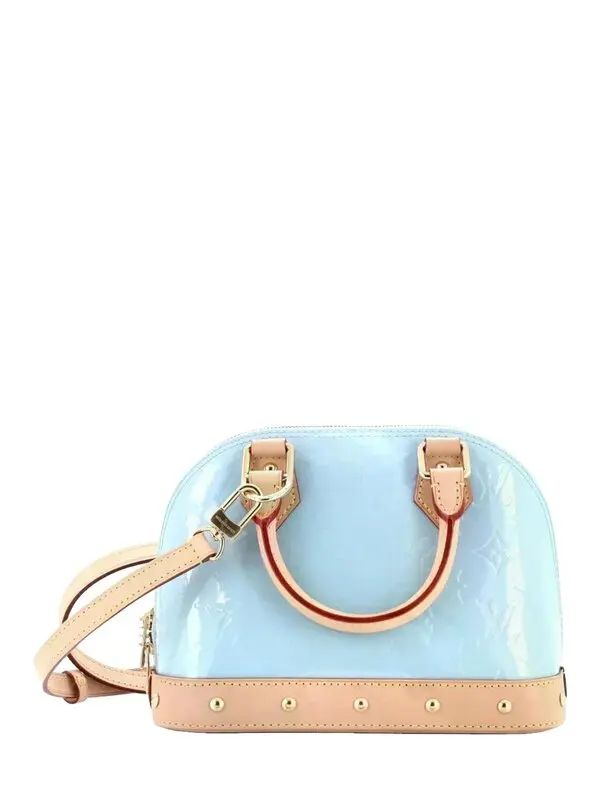 LOUIS VUITTON Alma Charm Chain Bb Satchel Handbag Monogram Vernis - Blue