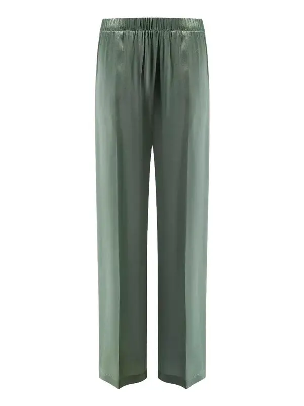 SEMICOUTURE Elasticated Wide Leg Trousers - Green