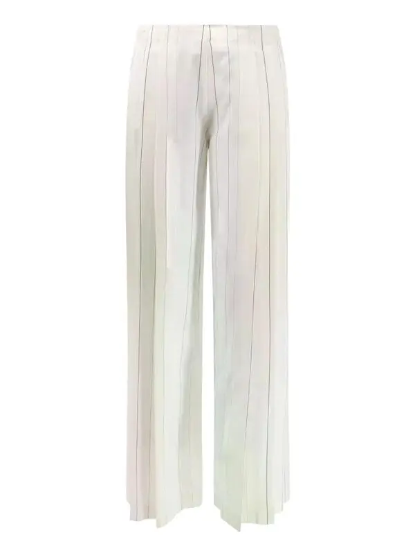 SEMICOUTURE Adelina Striped Pleated Palazzo Pants - Neutrals
