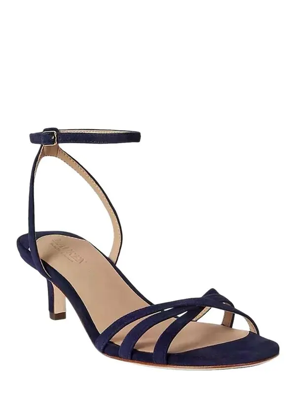Ralph Lauren Leather Heeled Sandals - Blue