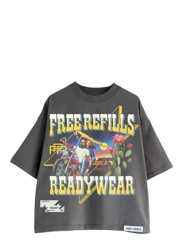FREE REFILLS Printed T-shirt - Grey
