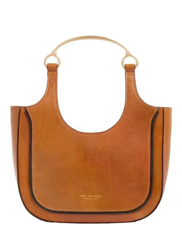 THE BRIDGE Top Handle Leather Mini Clutch - Brown