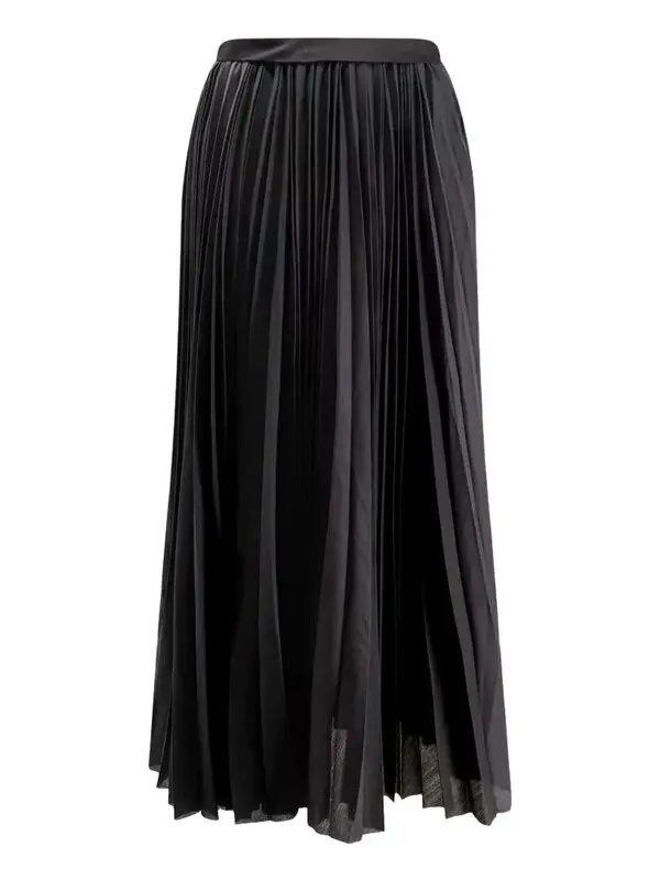 R2W Pleated Maxi Skirt - Black