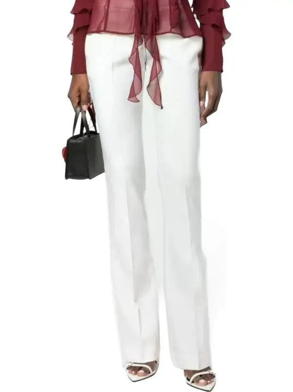 Blumarine Trousers With Logo Detail - White