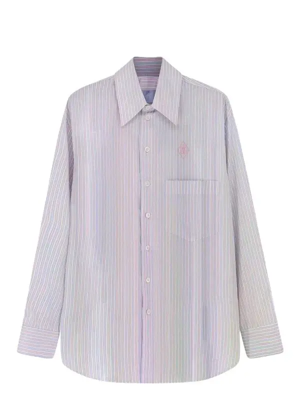 Seafarer Logo-embroidered Striped Shirt - White
