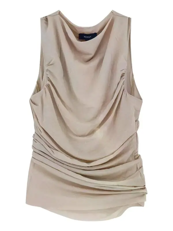 Soeur Irina Draped Top - Neutrals
