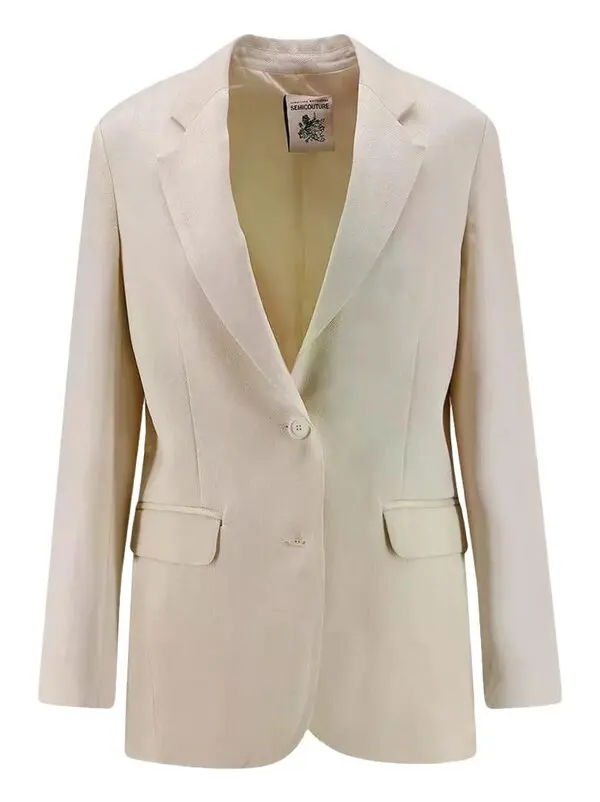 SEMICOUTURE Two-button Blazer With Flap Pockets - Neutrals
