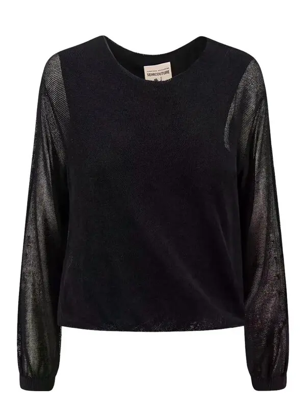SEMICOUTURE Long-sleeved Cotton Sweater - Black