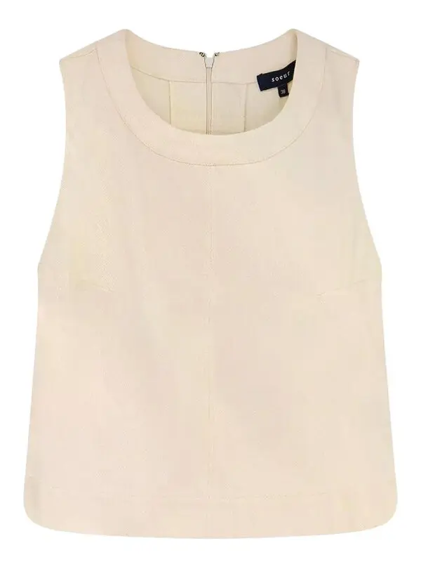 Soeur Sleeveless Boxy Top - Neutrals