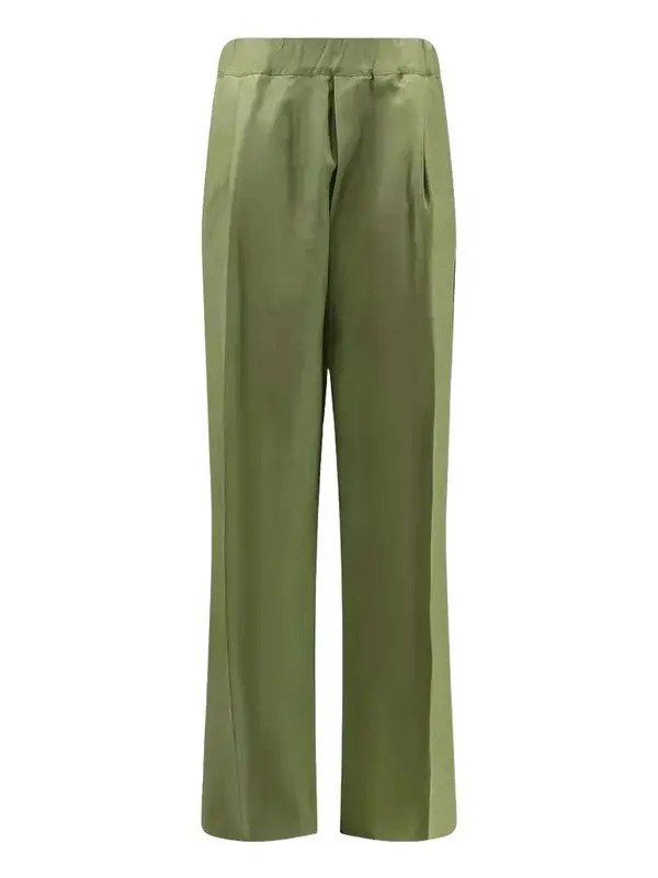LANEUS Elasticated-waist Patch-pocket Trousers - Green