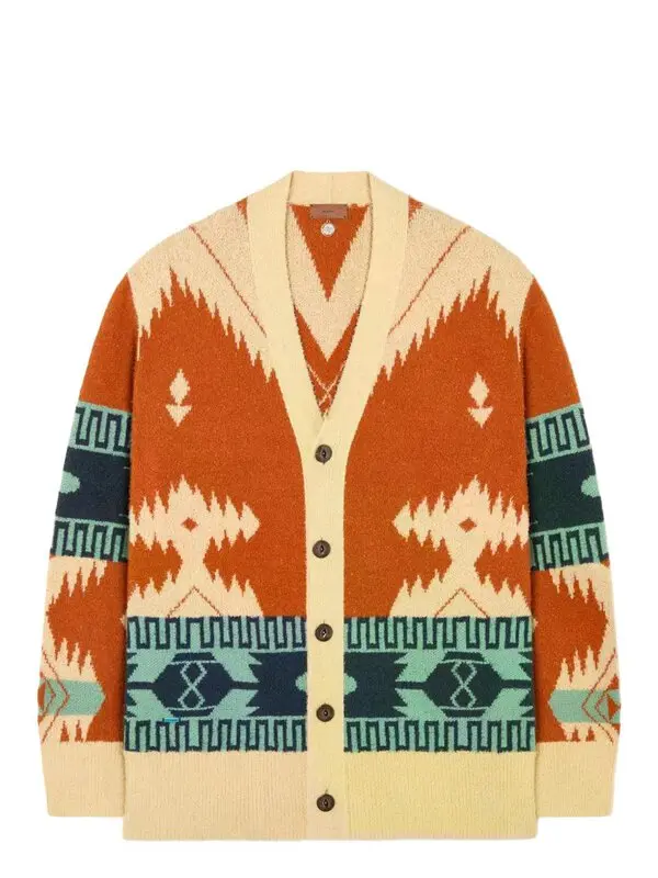 Alanui Patterned Button Cardigan - Orange
