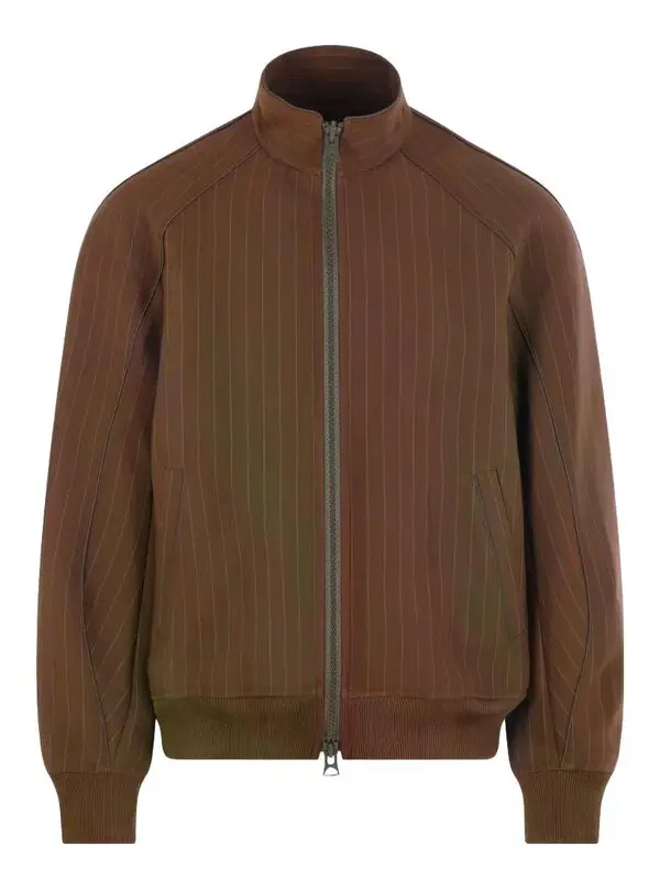 Sacai Pinstripe Zip Bomber Jacket - Brown