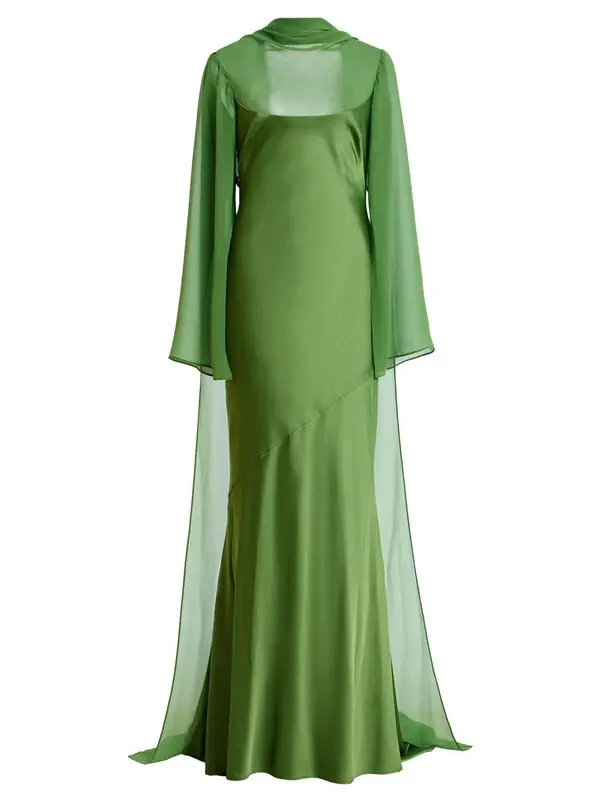 Significant Other Devlyn Sheer-overlay Gown - Green