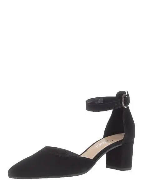 Gabor Almond Toe Ankle Strap Pumps - Black