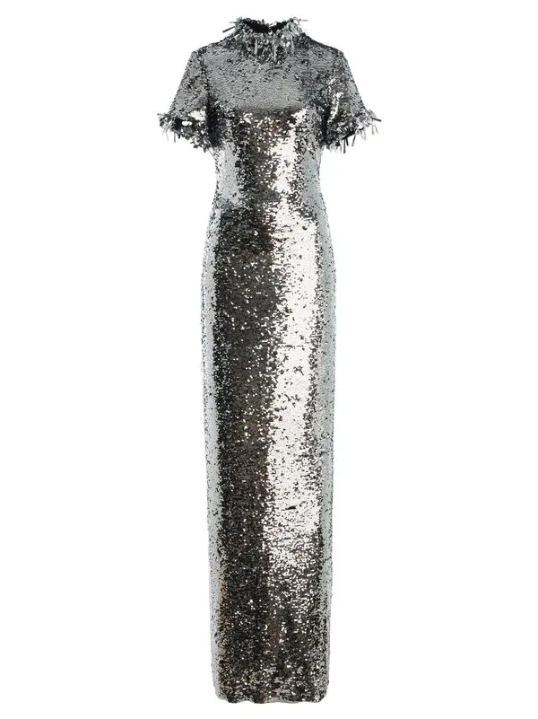 Brandon Maxwell The Bex Sequined Gown - Silver
