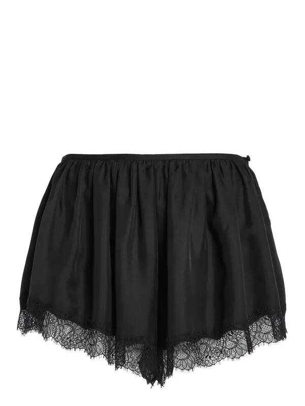 Ulla Johnson Georgiana Lace-trimmed Silk Mini Shorts - Black