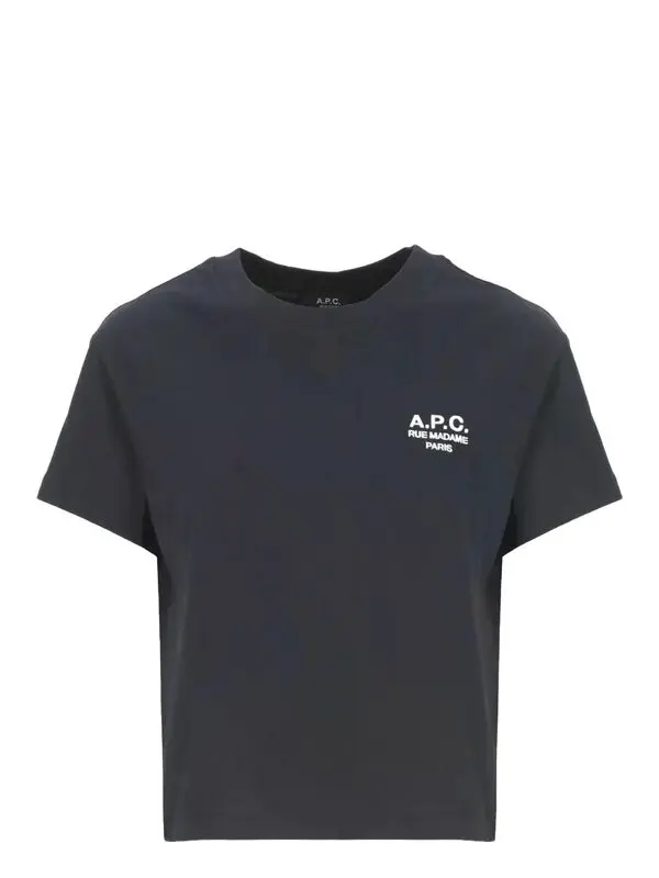 A.p.c. Crewneck T-shirt With Logo - Grey