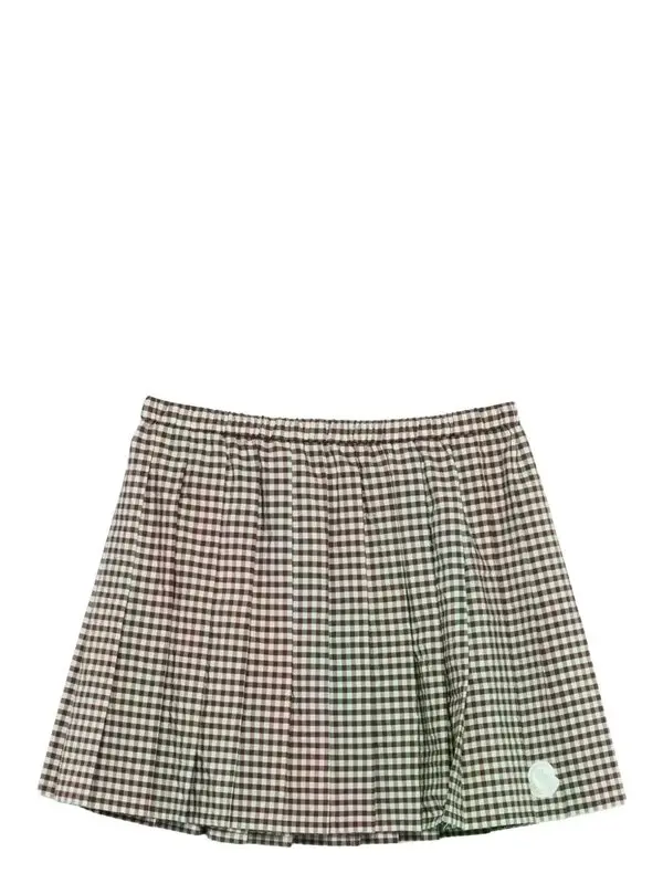 Moncler Checked Pleated Mini Skirt - Brown