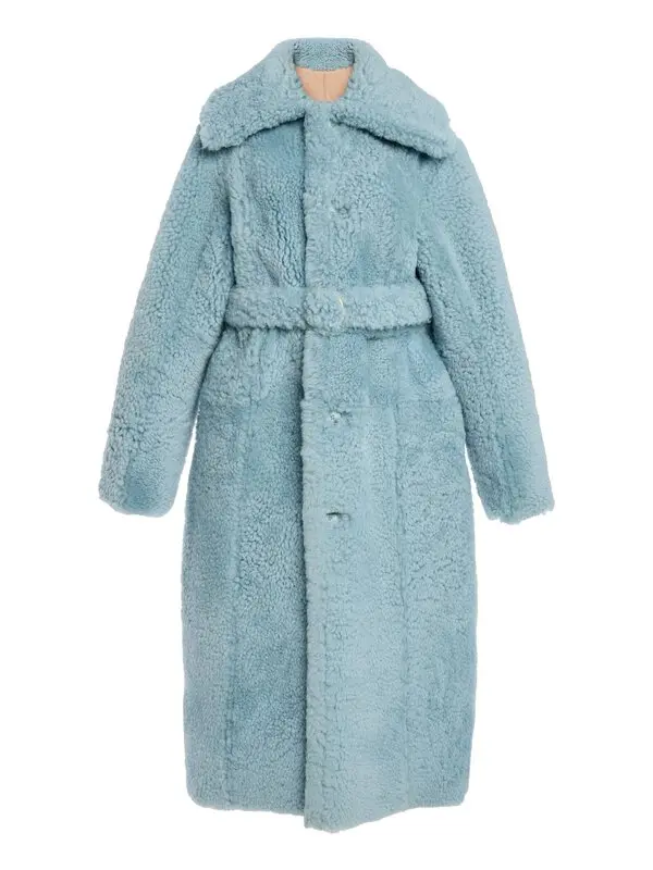 Ulla Johnson Laureline Shearling Coat - Turquoise