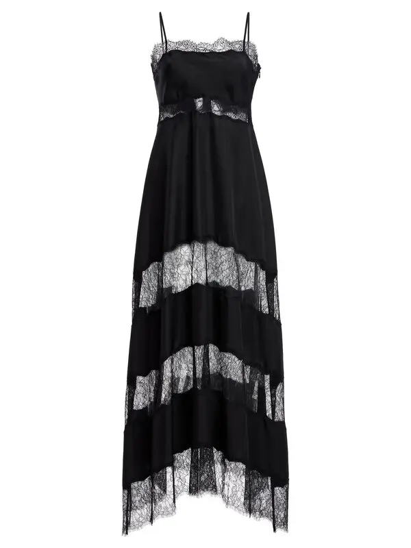 Ulla Johnson Coco" Lace-trimmed Silk Maxi Dress - Black